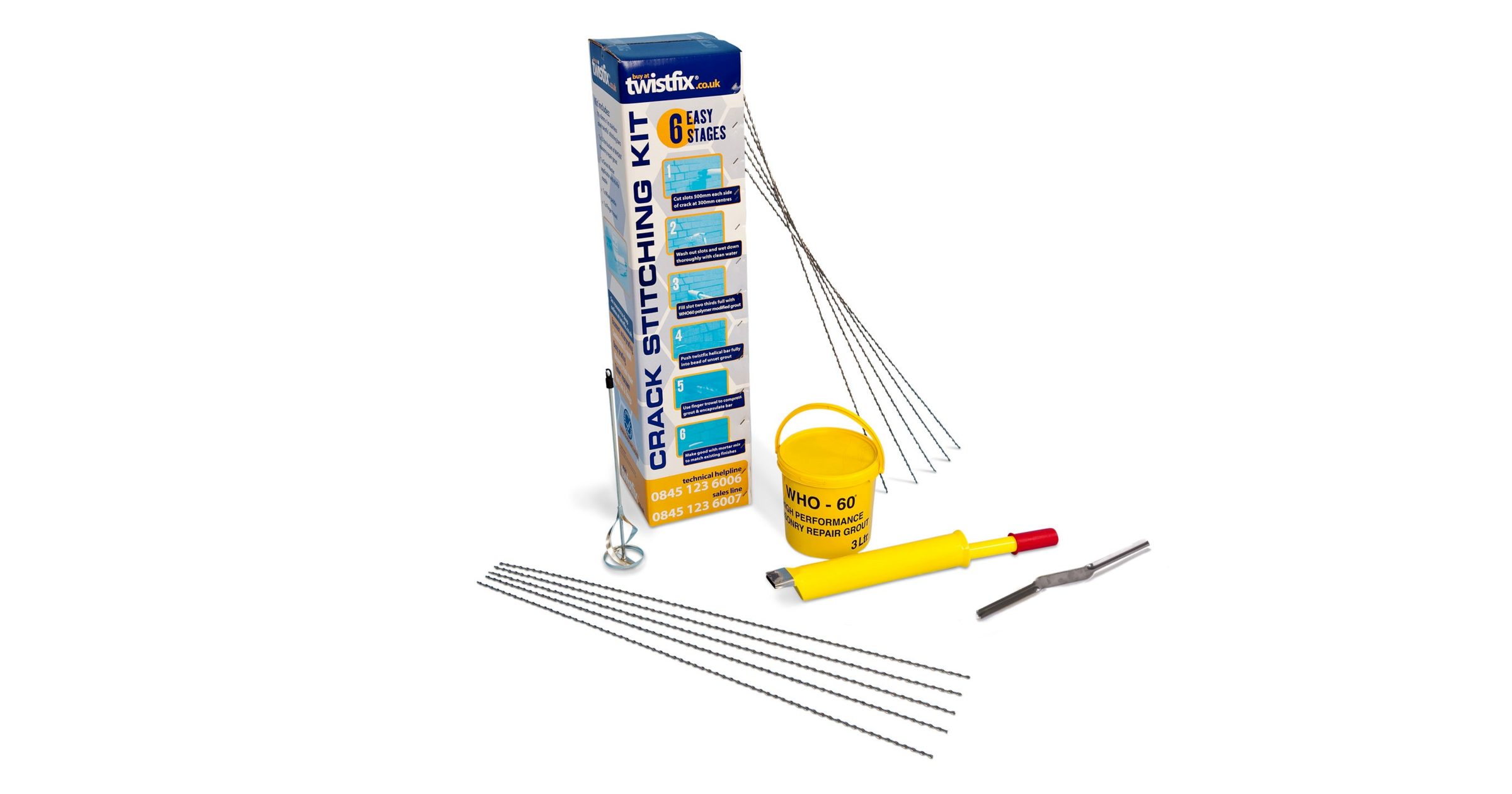Crack Stitching Kit | 10 Bars | 6 mm x 1 m