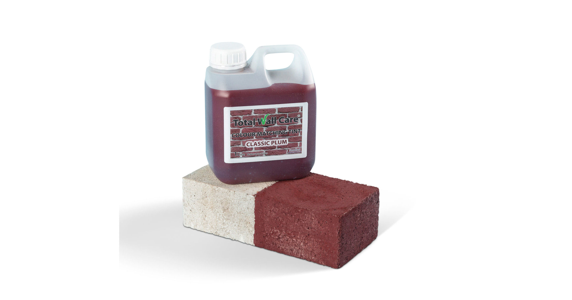 Brick staining dye for tinting bricks a plum colour